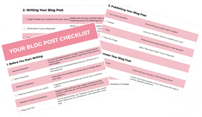 Blog Post Checklist (Optin Page) - Start Crochet