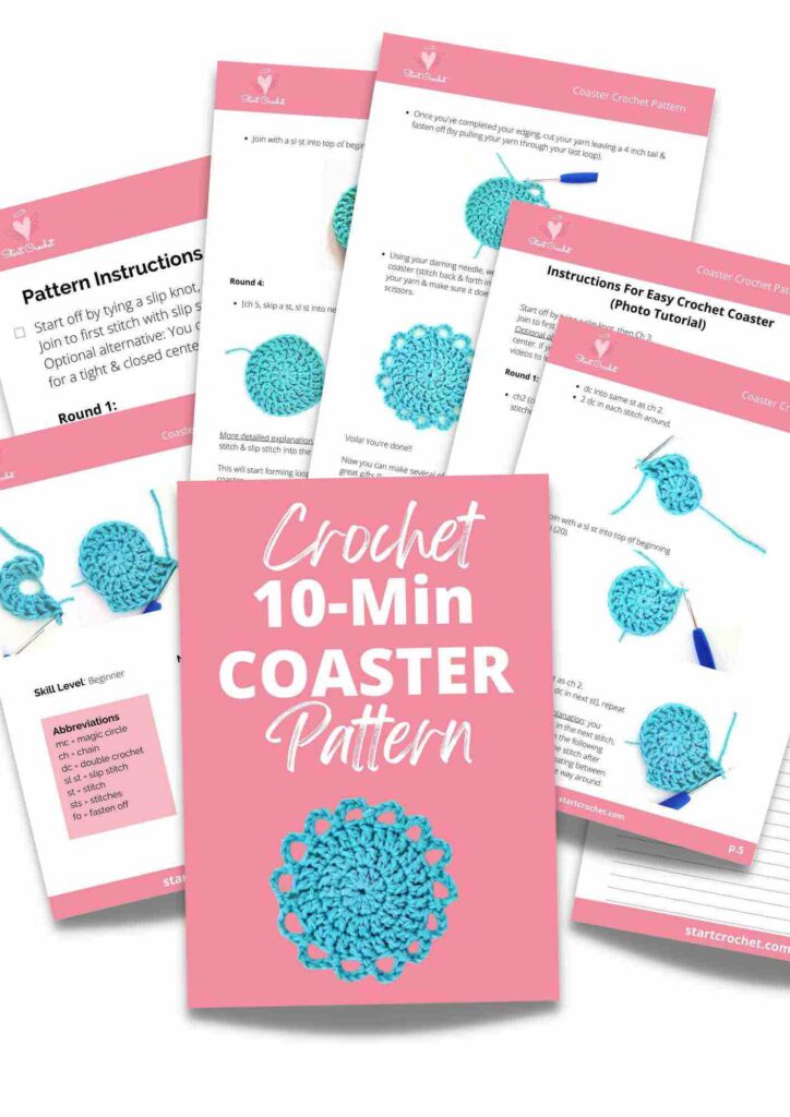 Easy 10-Minute Coaster Crochet Pattern PDF - Start Crochet
