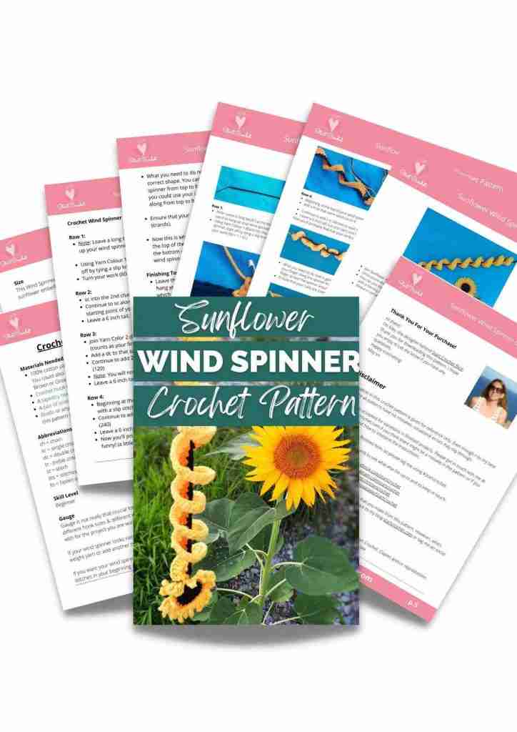 FREE Crochet Sunflower Wind Spinner Pattern - Start Crochet