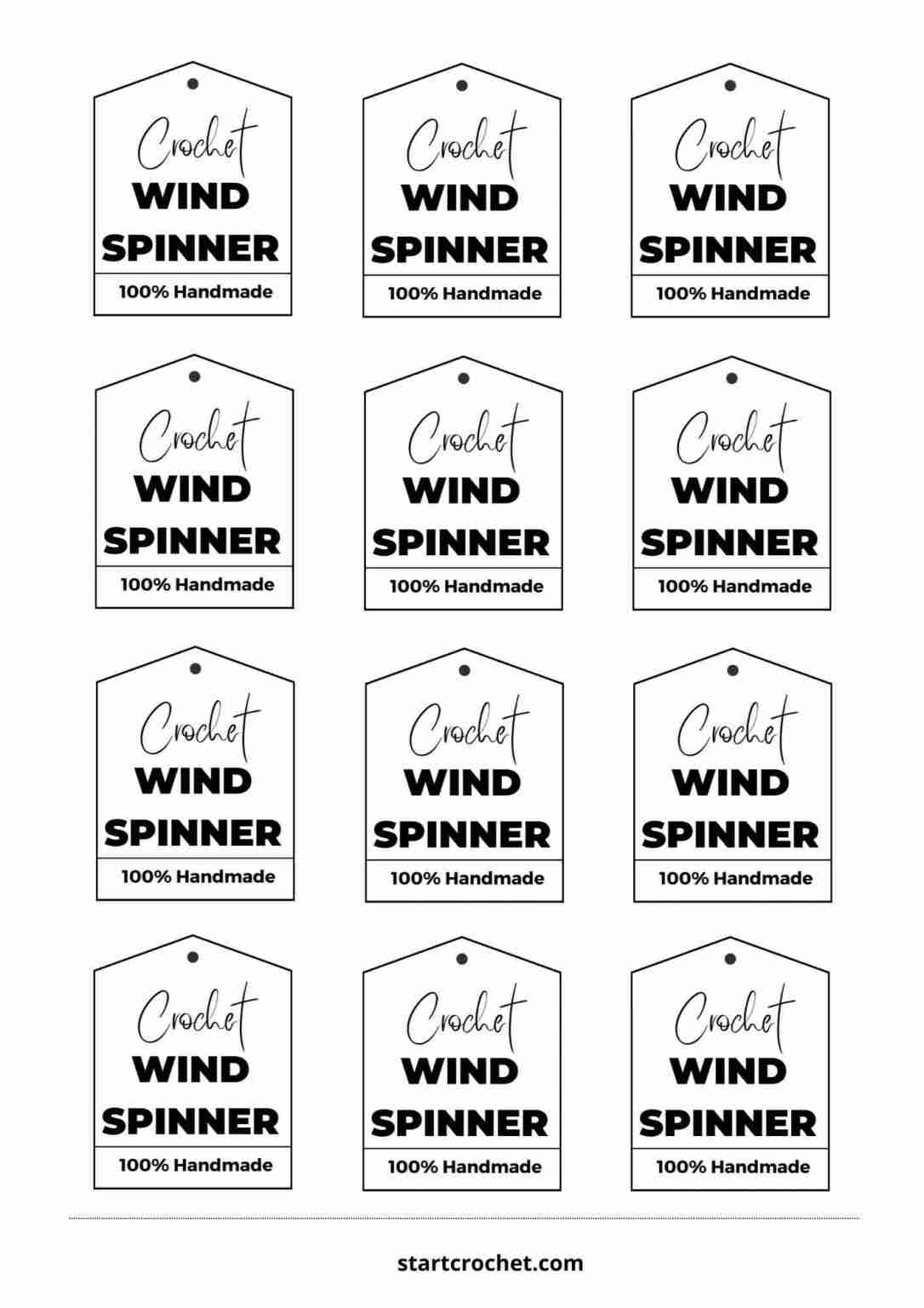 Wind Spinner Tags (PDF Printable) - Start Crochet
