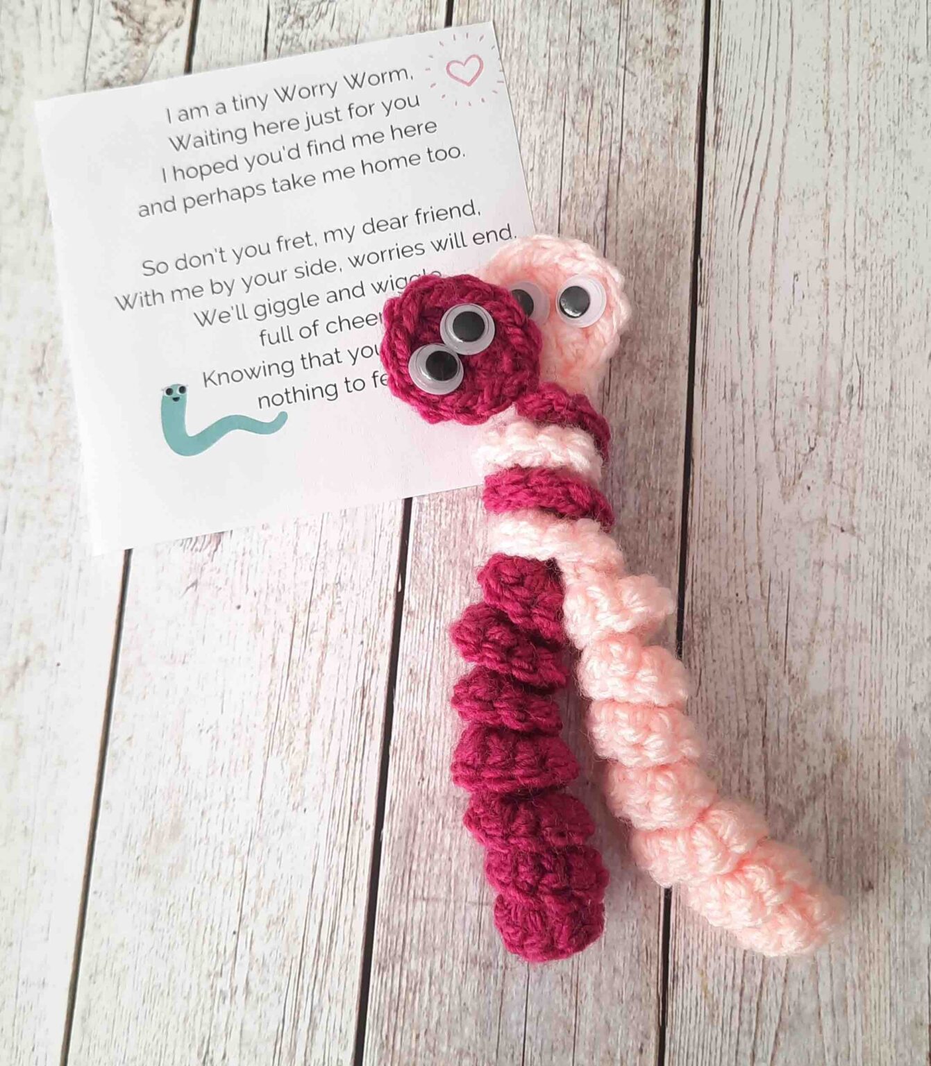 Worry Worm Poems & Tags (Editable Print-At-Home Template) - Start Crochet