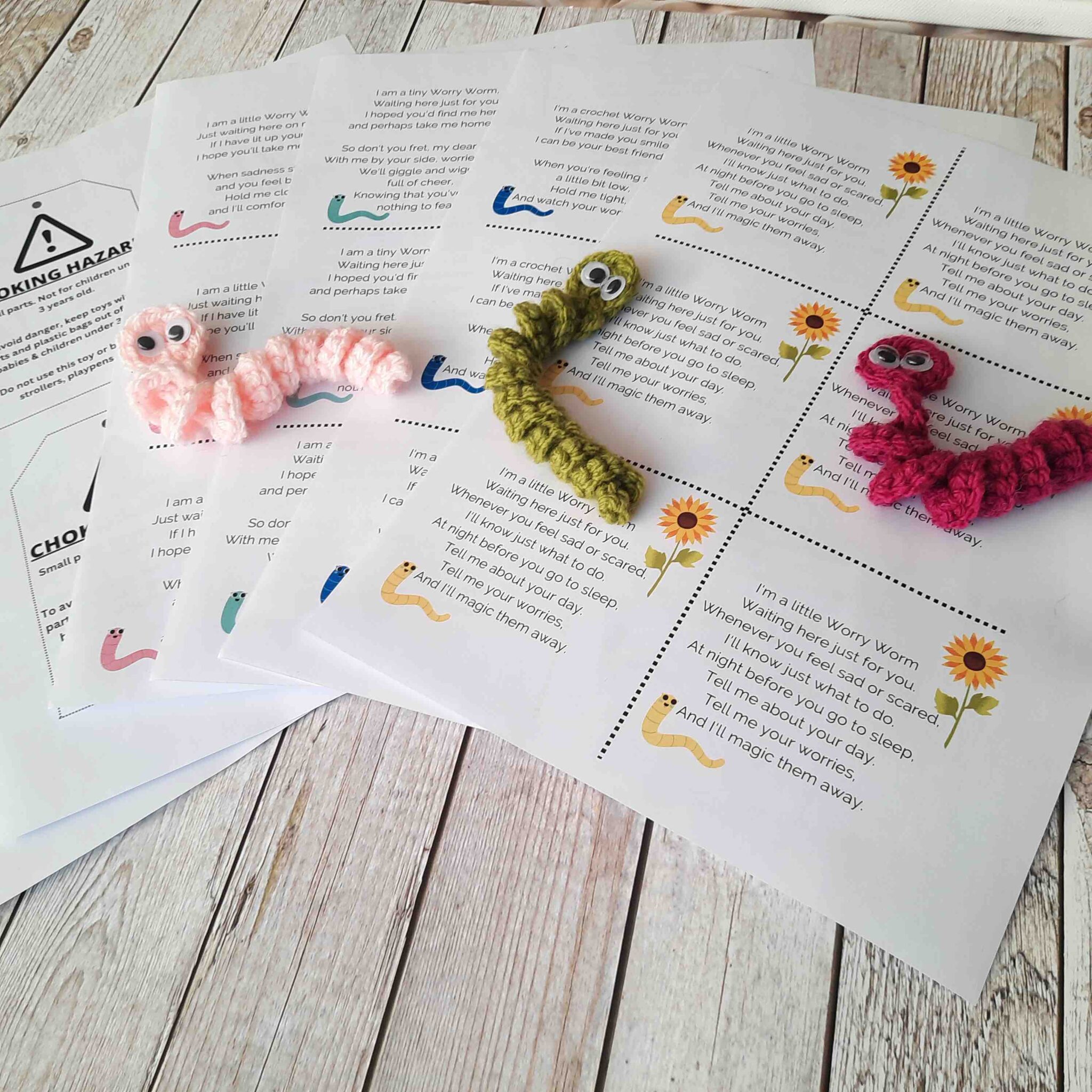 Worry Worm Poems & Tags (Editable Print-At-Home Template) - Start Crochet