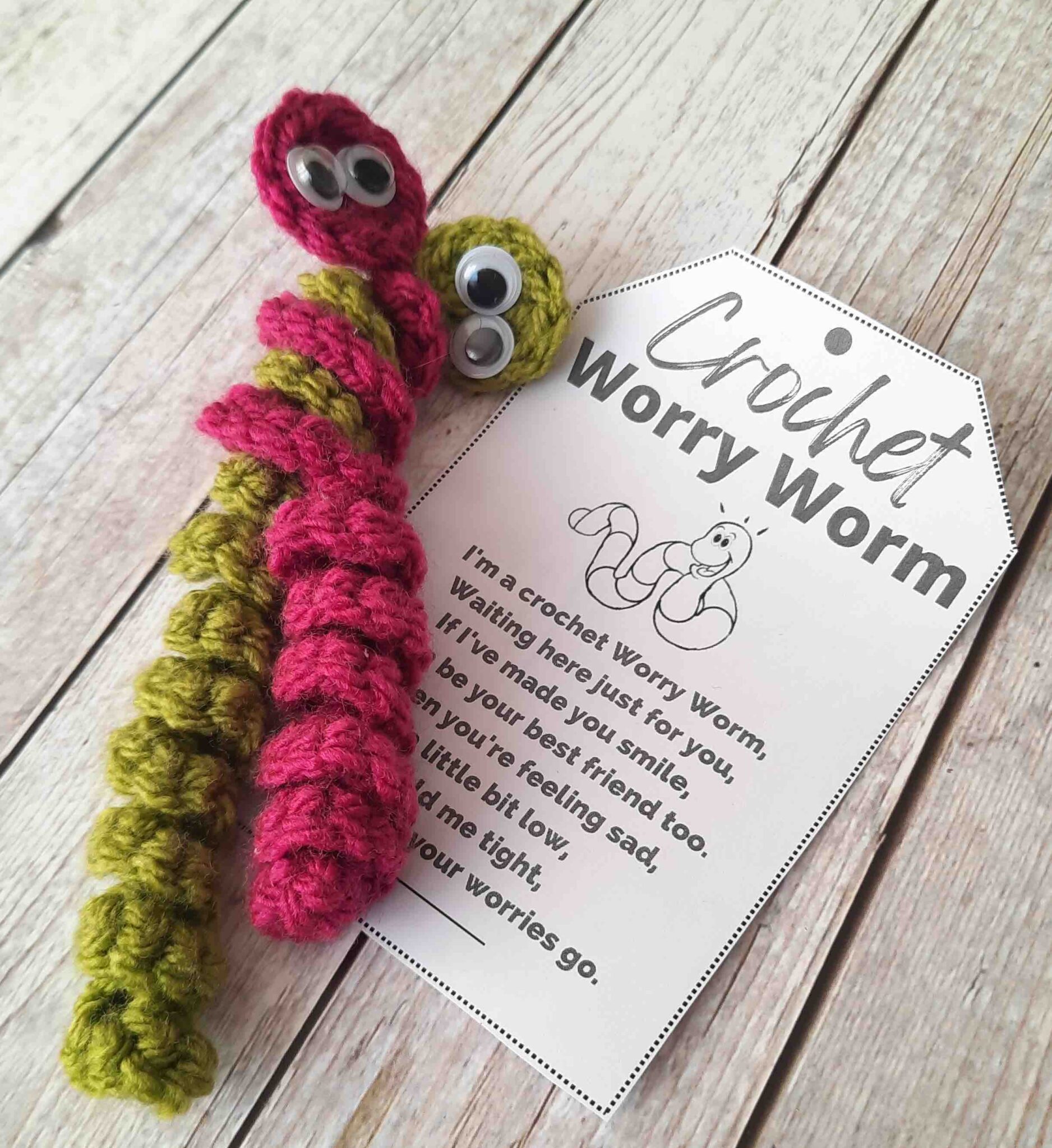 Worry Worm Poems & Tags (Editable Print-At-Home Template) - Start Crochet