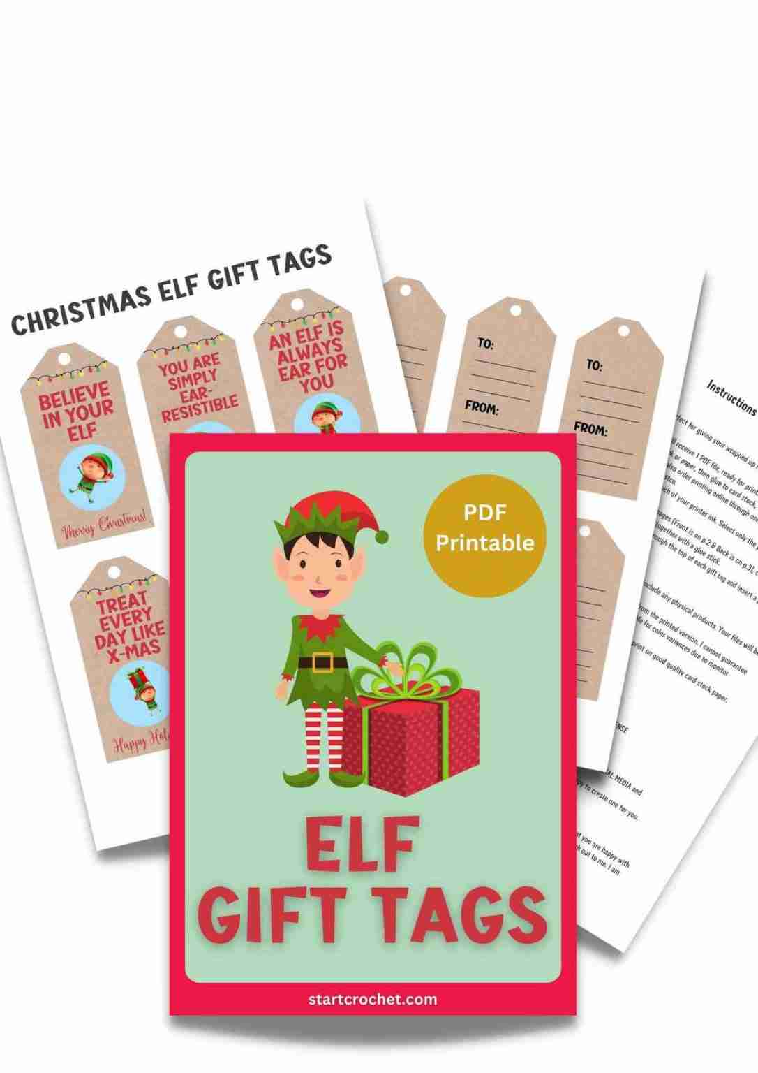 Christmas Elf Gift Tags (PDF Printable) - Start Crochet