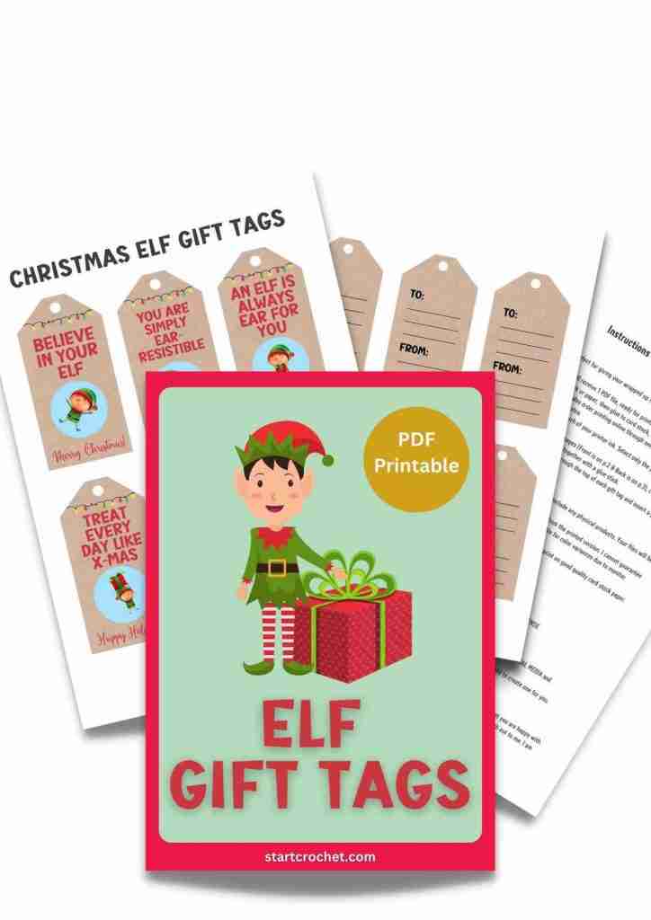 Christmas Elf Gift Tags (PDF Printable) - Start Crochet