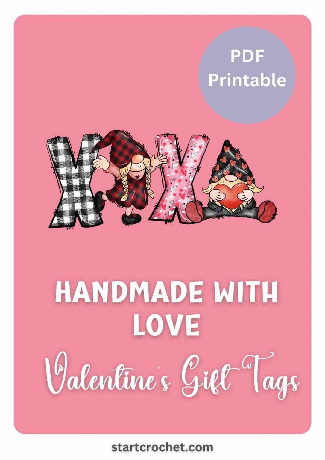 Valentine’s Day Gift Tags Printable “Handmade With Love” - Start Crochet