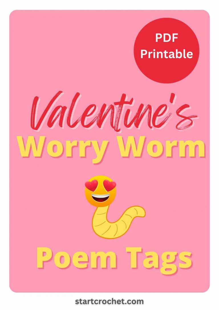 Valentine's Worry Worm Poem Tags (Editable With Canva) - Start Crochet