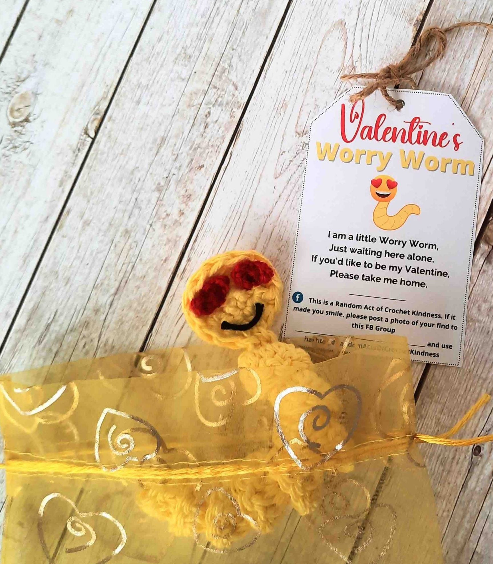 “Don’t Worry Bee Happy” Crochet Pattern + (PDF Printable Worry Worm ...