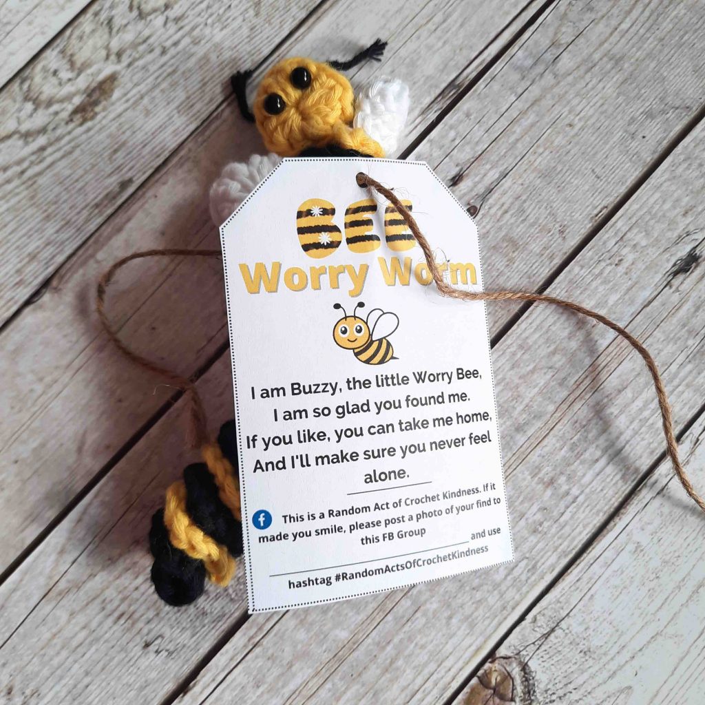 Bee Worry Worm Poem Tags (Editable With Canva) - Start Crochet
