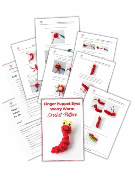 Finger Puppet Googly Eyes Worry Worm Crochet Pattern (PDF Printable ...