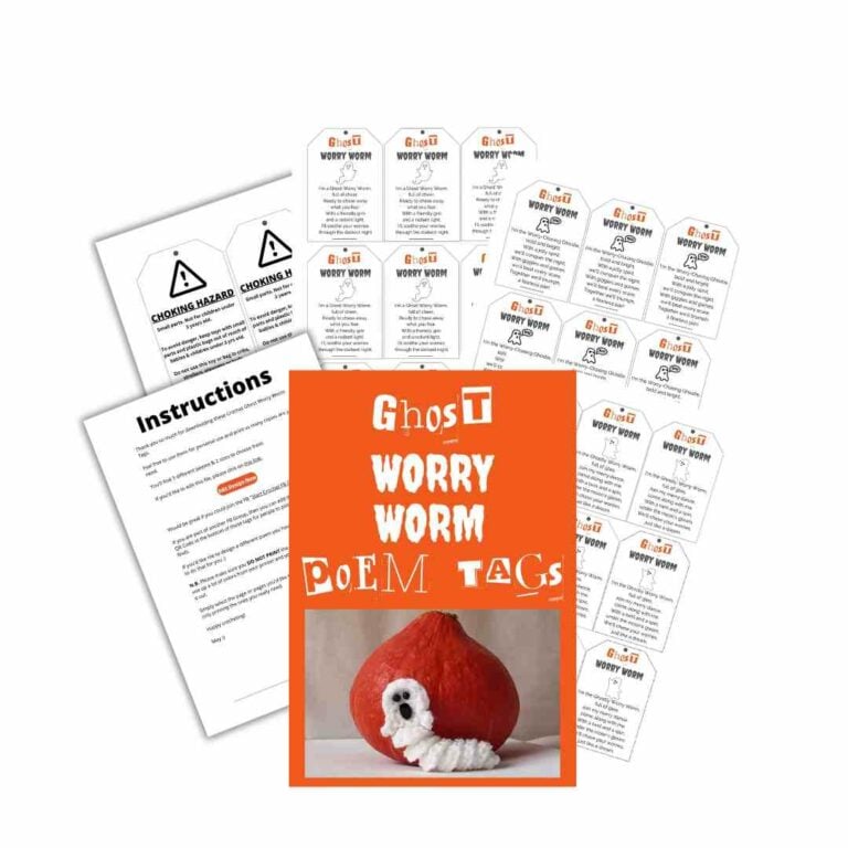 Ghost Worry Worm Poem/Tags (PDF Printable) Editable With Canva - Start ...
