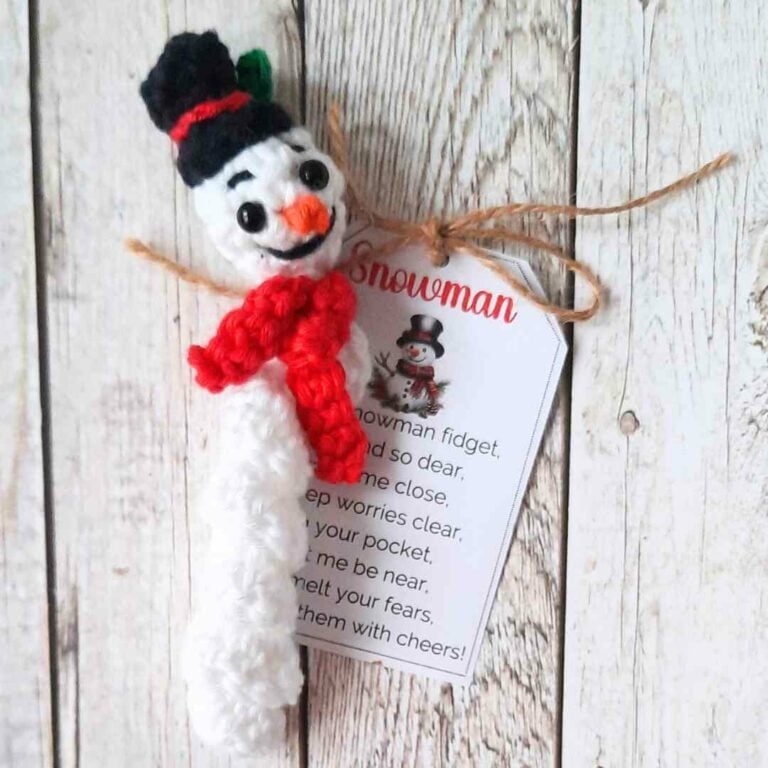 Snowman Worry Worm Crochet Pattern PDF Printable - Start Crochet