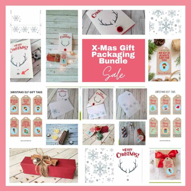 DIY Christmas Card, Envelope, Gift Box & Tags Bundle (Printable ...