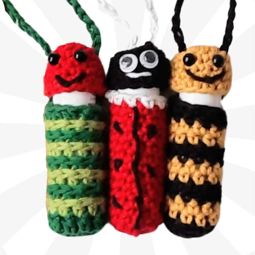3 Love Bug Lip Balm Holder Crochet Patterns - For Valentine's, Mother's ...