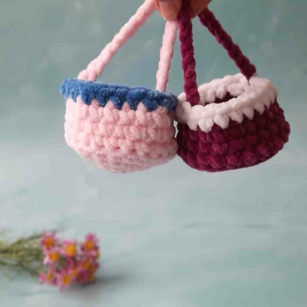 Easy Mini Basket Crochet Pattern (PDF Printable)