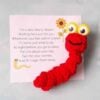 Finger Puppet Googly Eyes Worry Worm Crochet Pattern + Poem Tags