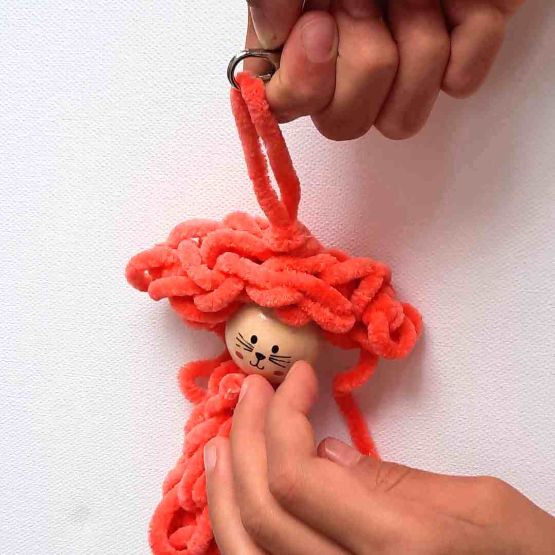 Finger Worry Worm Crochet Pattern with Wooden Bead Head
