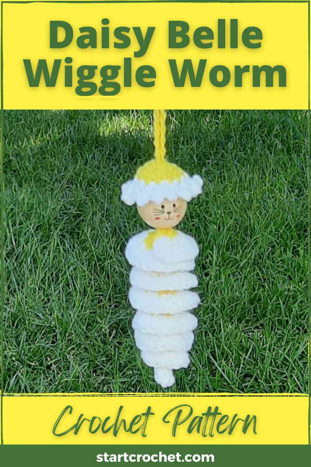 Daisy Belle Wiggle Worm Crochet Pattern (With Wooden Bead Head)
