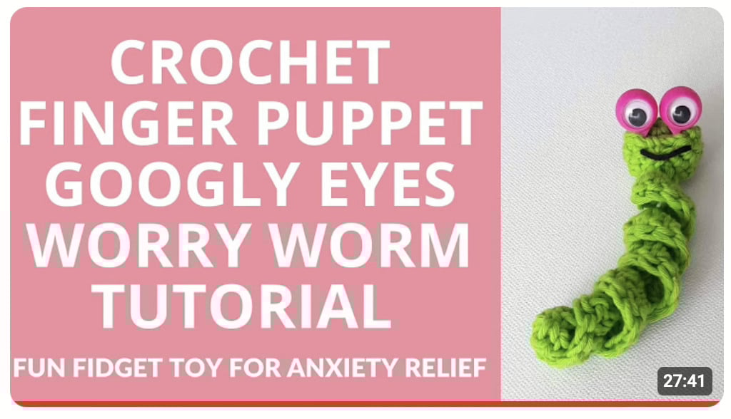Finger Puppet Googly Eyes Worry Worm Crochet Pattern: Meet Wiggly ...