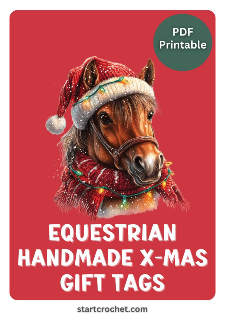 Equestrian Handmade Christmas Gift Tags (PDF Printable) - Start Crochet