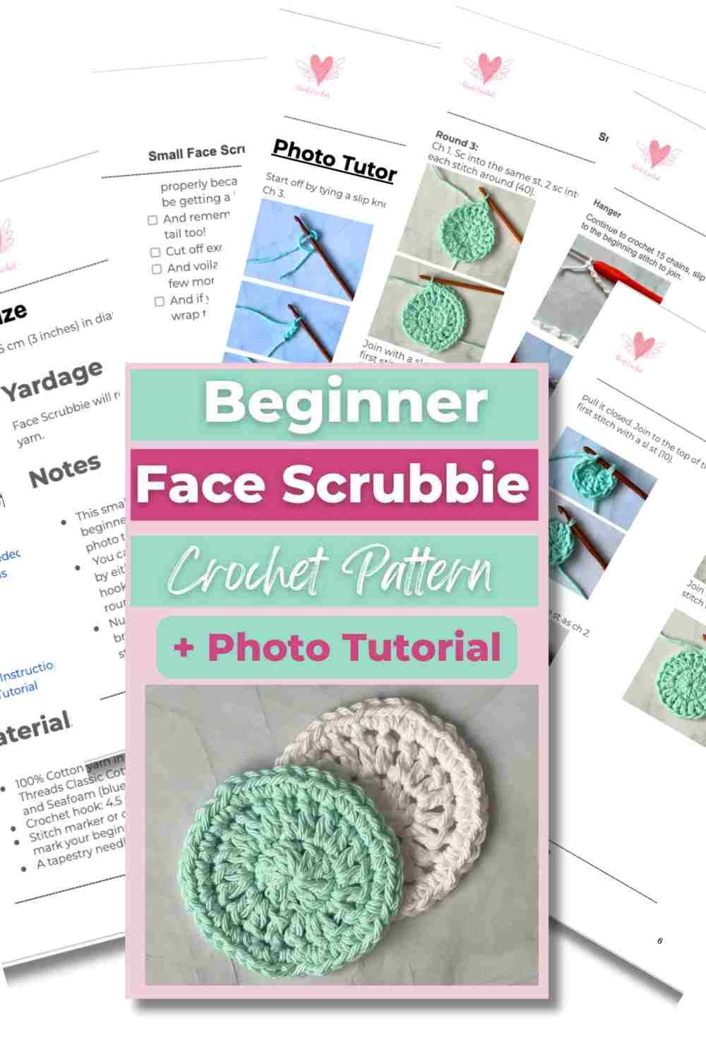 Scrub & Soothe Face Scrubbie Crochet Pattern [For Beginners]