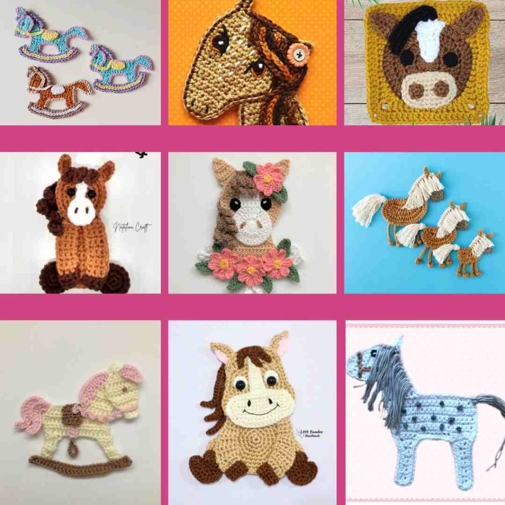20+ Fun and Creative Horse Appliqué Crochet Patterns for All Ages ...