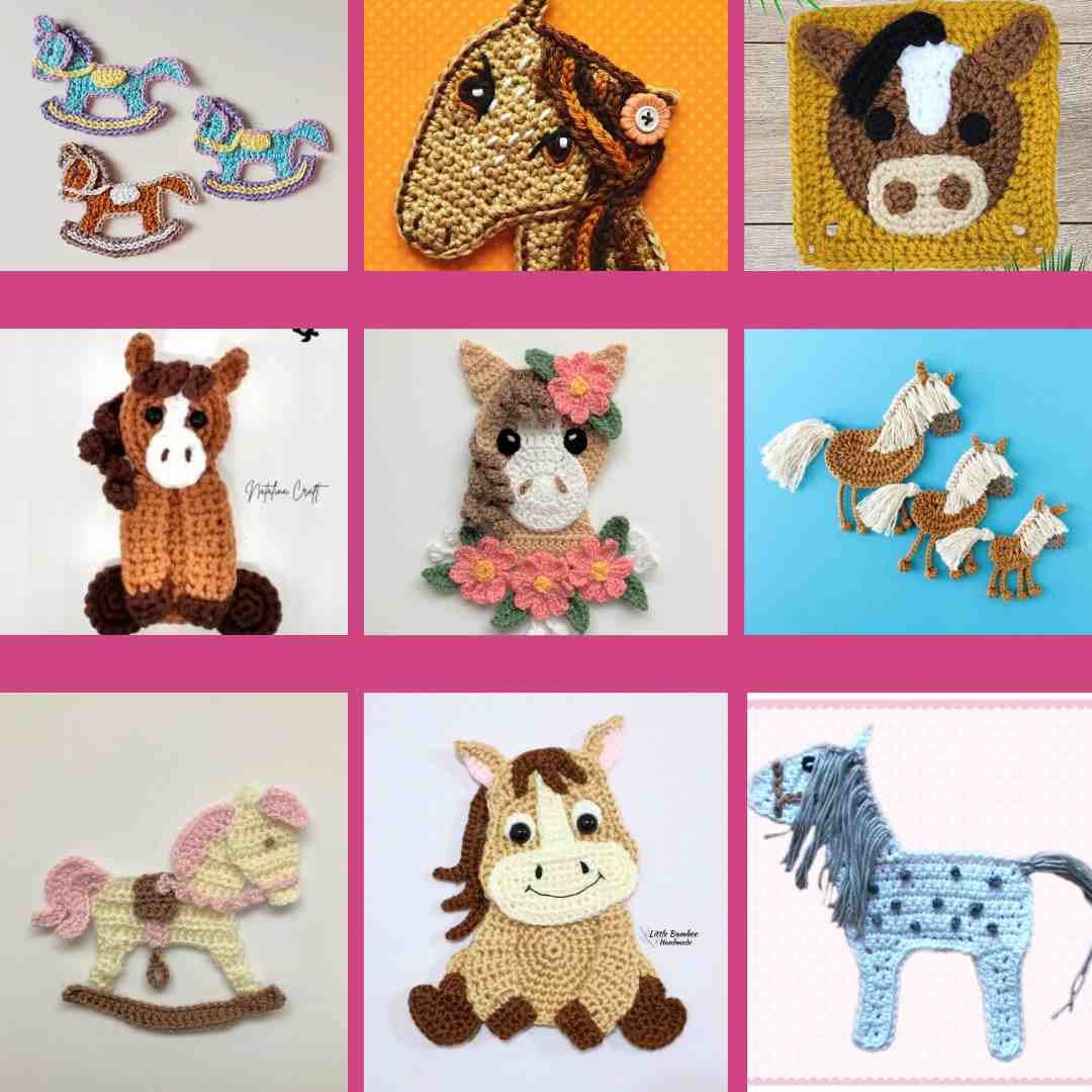 20+ Fun and Creative Horse Appliqué Crochet Patterns for All Ages ...