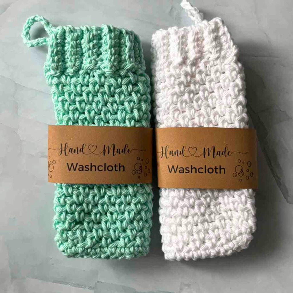 Crochet Washcloth Labels (Printable PDF A4) - With Care Instructions