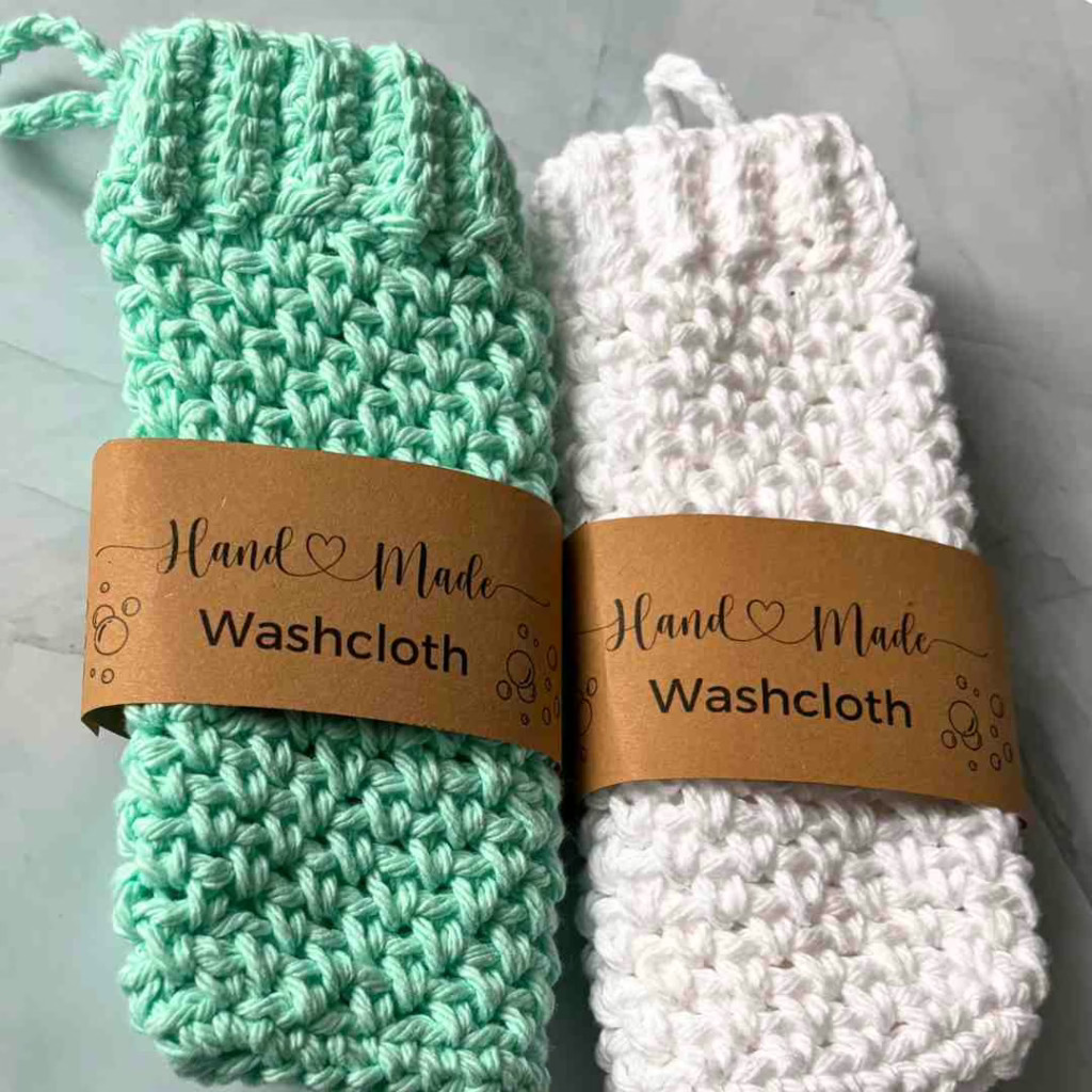 Crochet Washcloth Labels (Printable PDF A4) - With Care Instructions