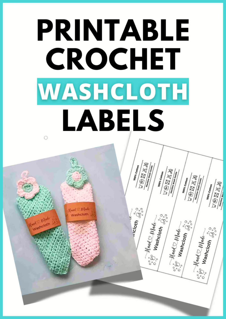 Crochet Washcloth Labels (Printable PDF A4) - With Care Instructions