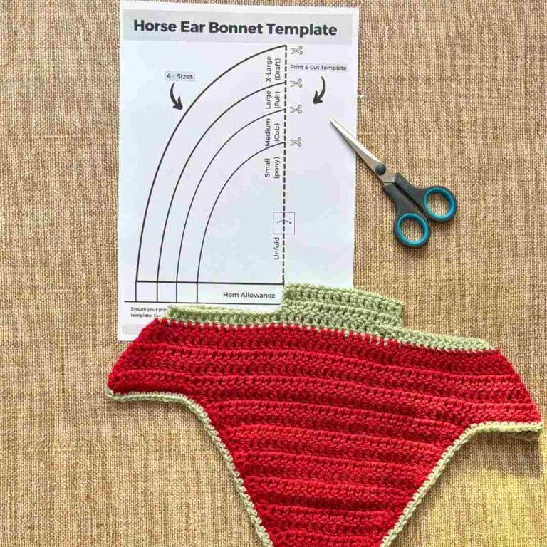 Simple Horse Ear Bonnet Crochet Pattern + Sizing Chart (FREE!)