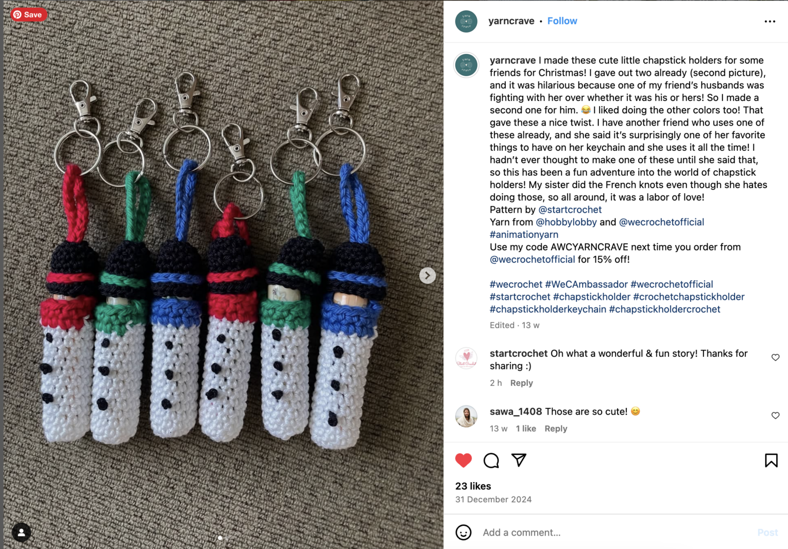 Snowman Lip Balm Holder Keychain Crochet Pattern - Start Crochet