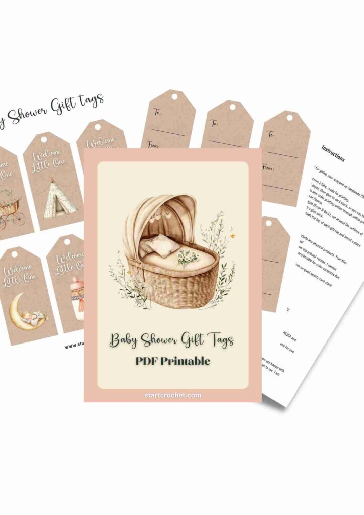 Printable Baby Shower Gift Tags – Crochet & Handmade Gift Labels (PDF ...