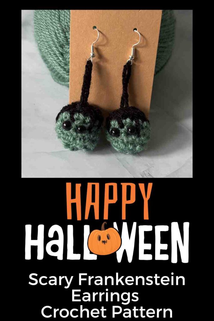Frankenstein Earrings Crochet Pattern PDF (Halloween Jewelry)