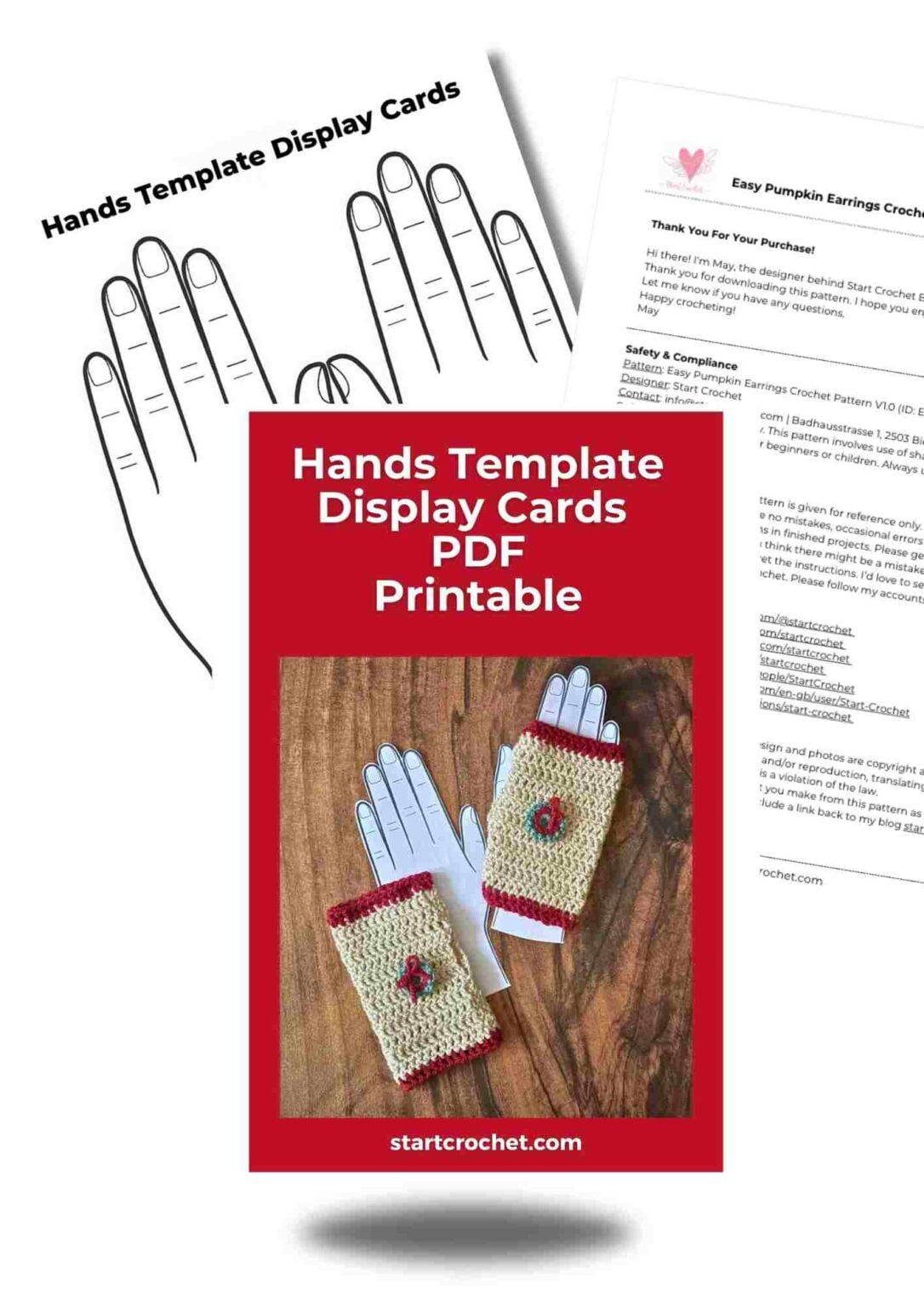 FREE Hands Display Card Template for Crocheted Hand Warmers ...