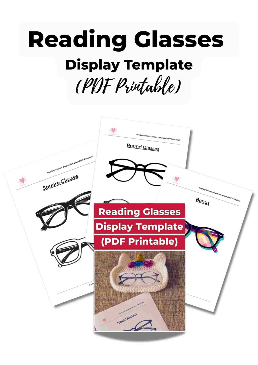 Printable Eyeglasses Display Cards for Crocheted Cases & Eyeglass Trays ...