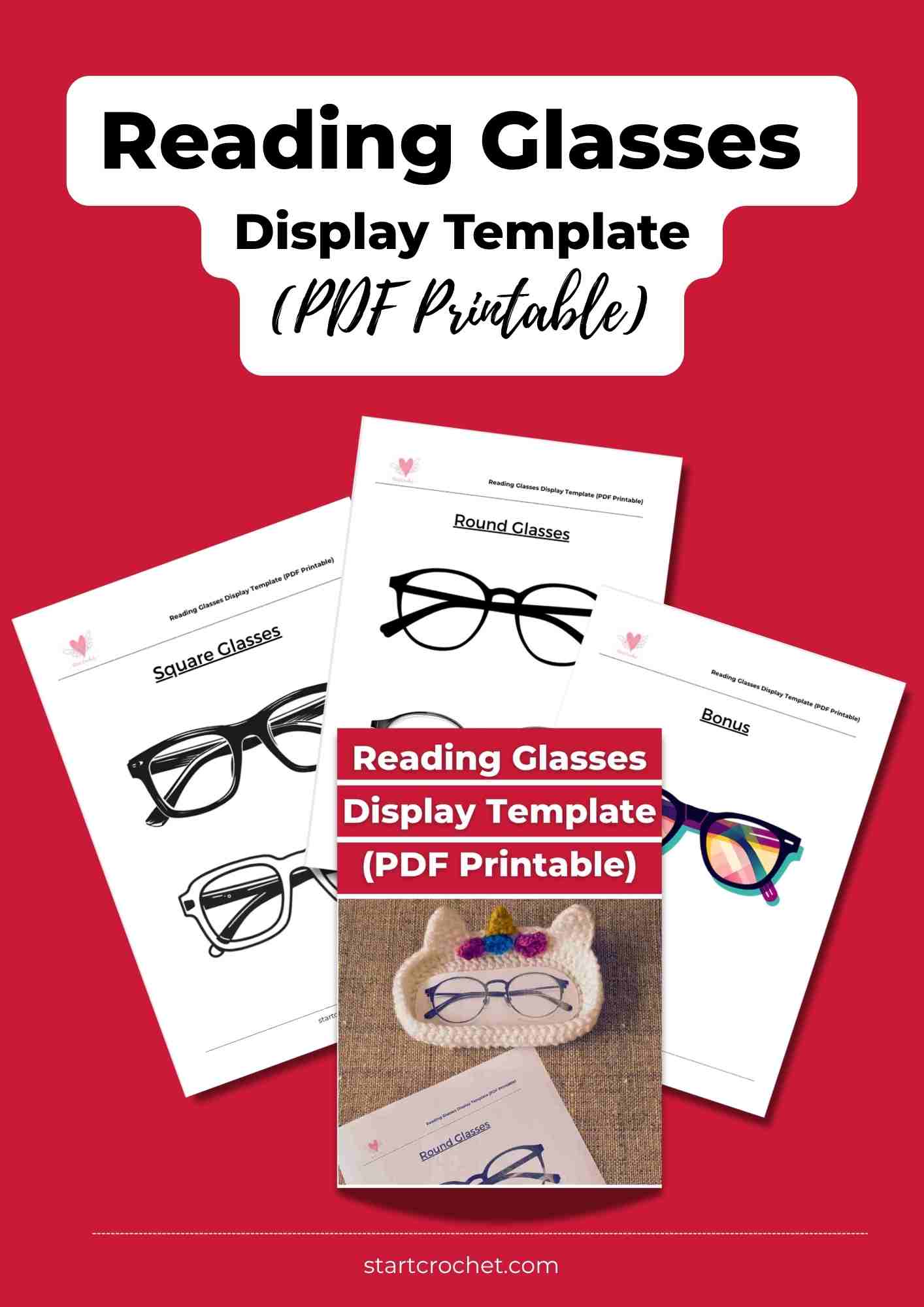 Printable Eyeglasses Display Cards for Crocheted Cases & Eyeglass Trays ...